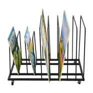 MEEDEN Wood Large Print Rack, Artist Storage Rack with Castors, Art ...