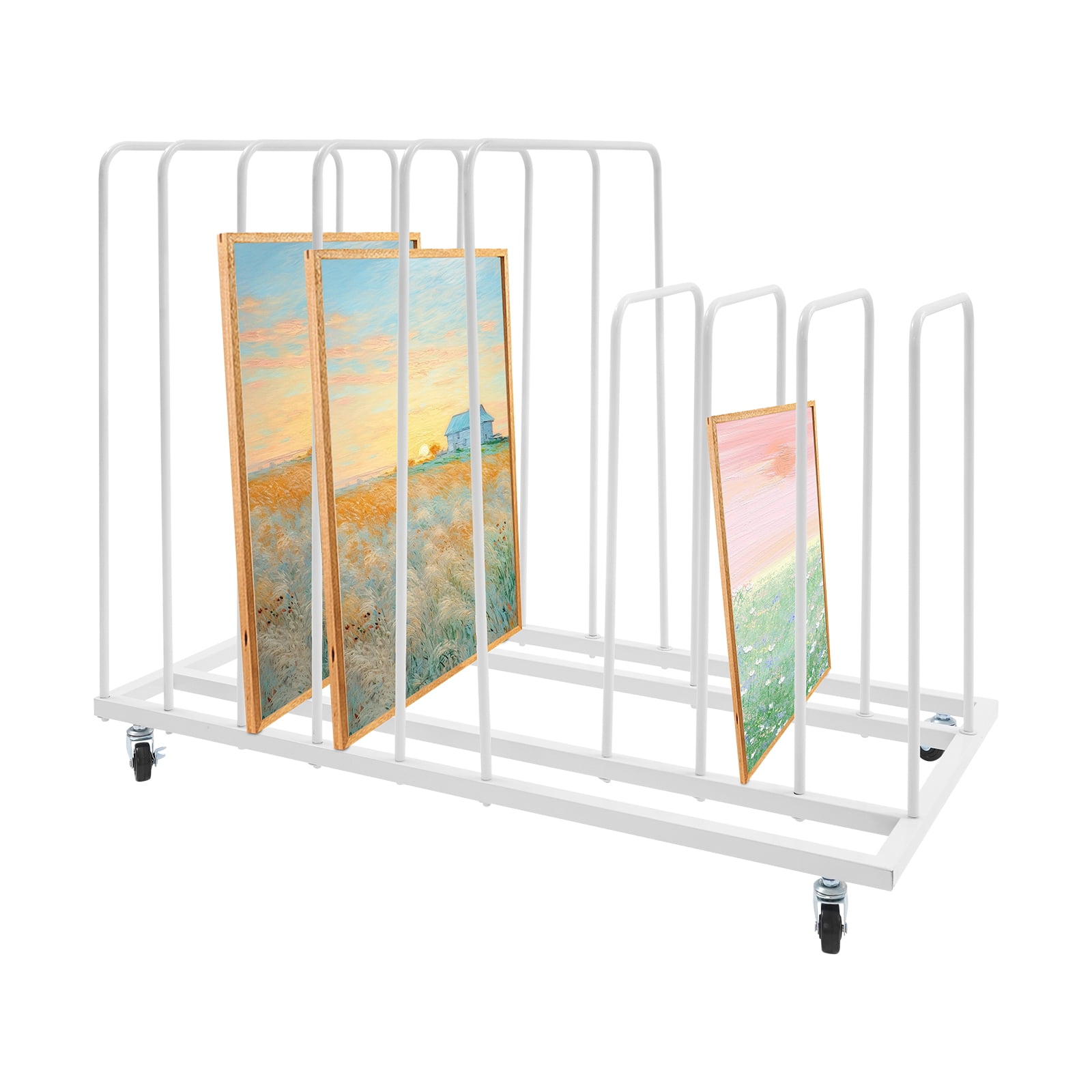 9 Compartments Art Storage Rack with Wheels, Art Drying Rack, Rolling ...