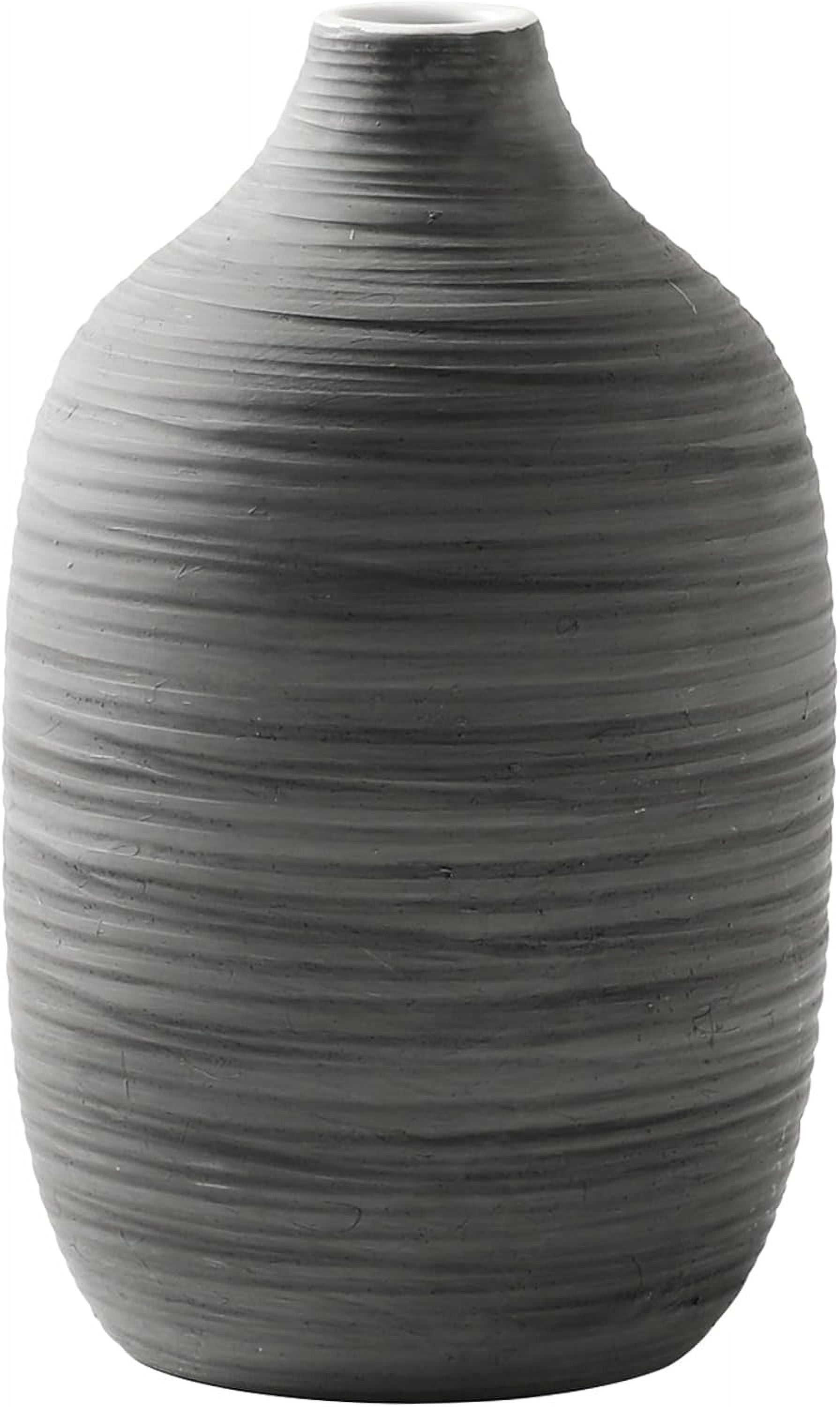 9 in Contemporary Vessel for Room Decor Aesthetic|Decorative Black Gray ...