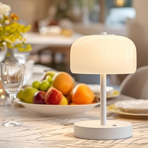 9" Cordless Table Lamp, Gold Rechargeable Battery Operated Lamp, 3-Way ...