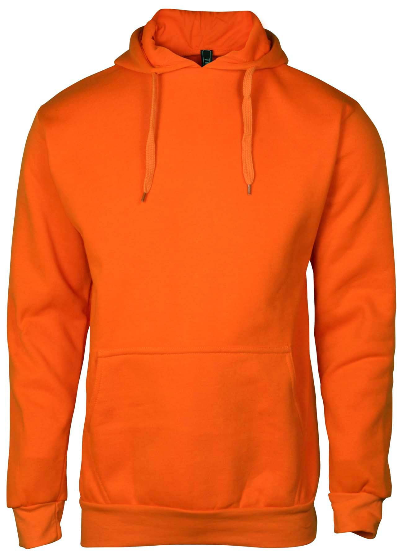 9 Crowns Men's Bright Neon Pullover Sweater Hoodie (Small, Neon Orange ...