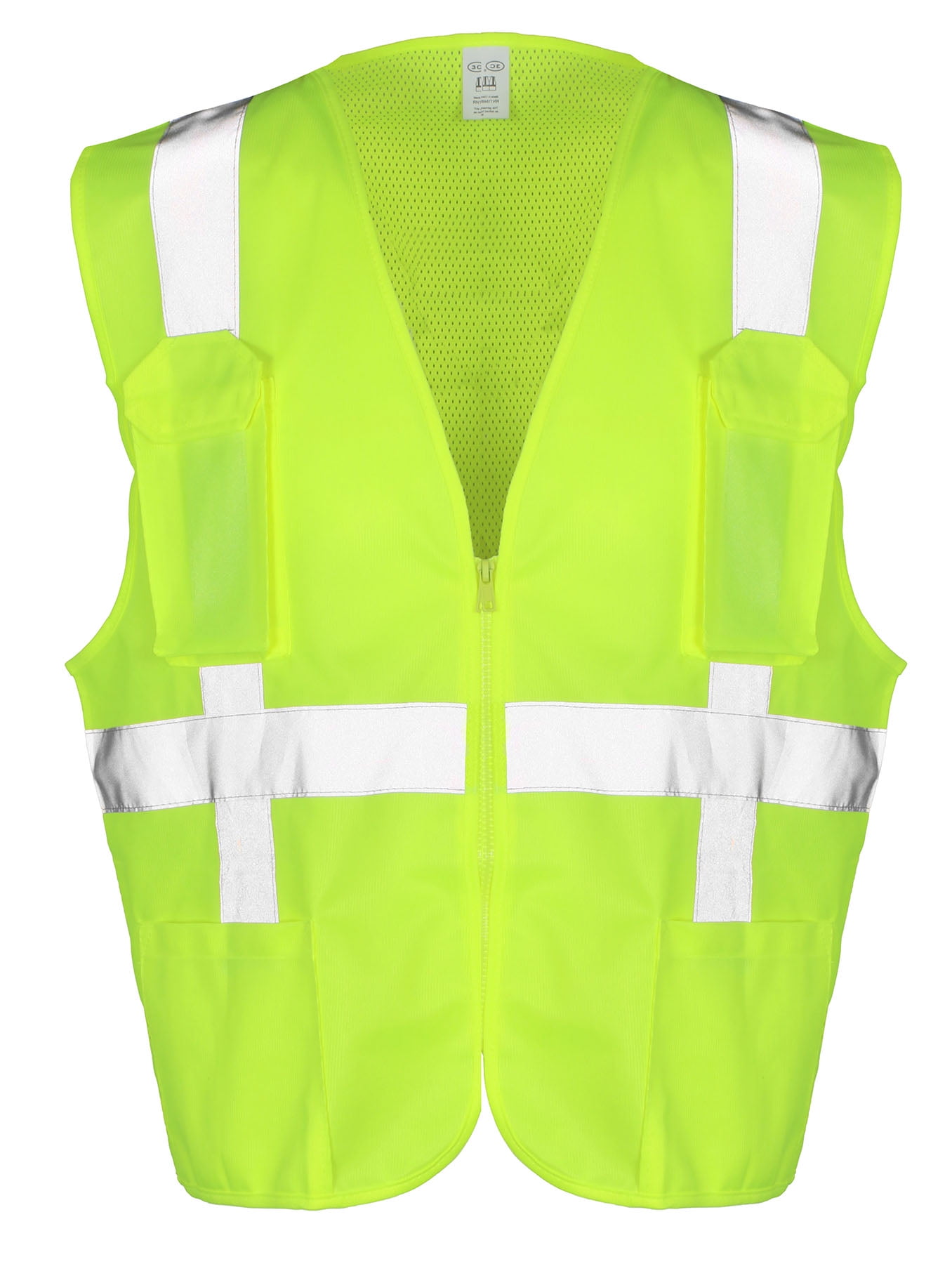 9 Crowns Reflective Safety Work Visibility ANSI/ISEA Class 2 Vest (Neon ...