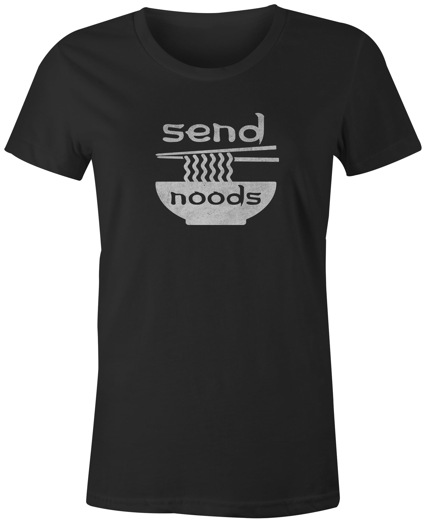 9 Crowns Tees Send Noods Funny Meme T-Shirt (Juniors Black, Small ...