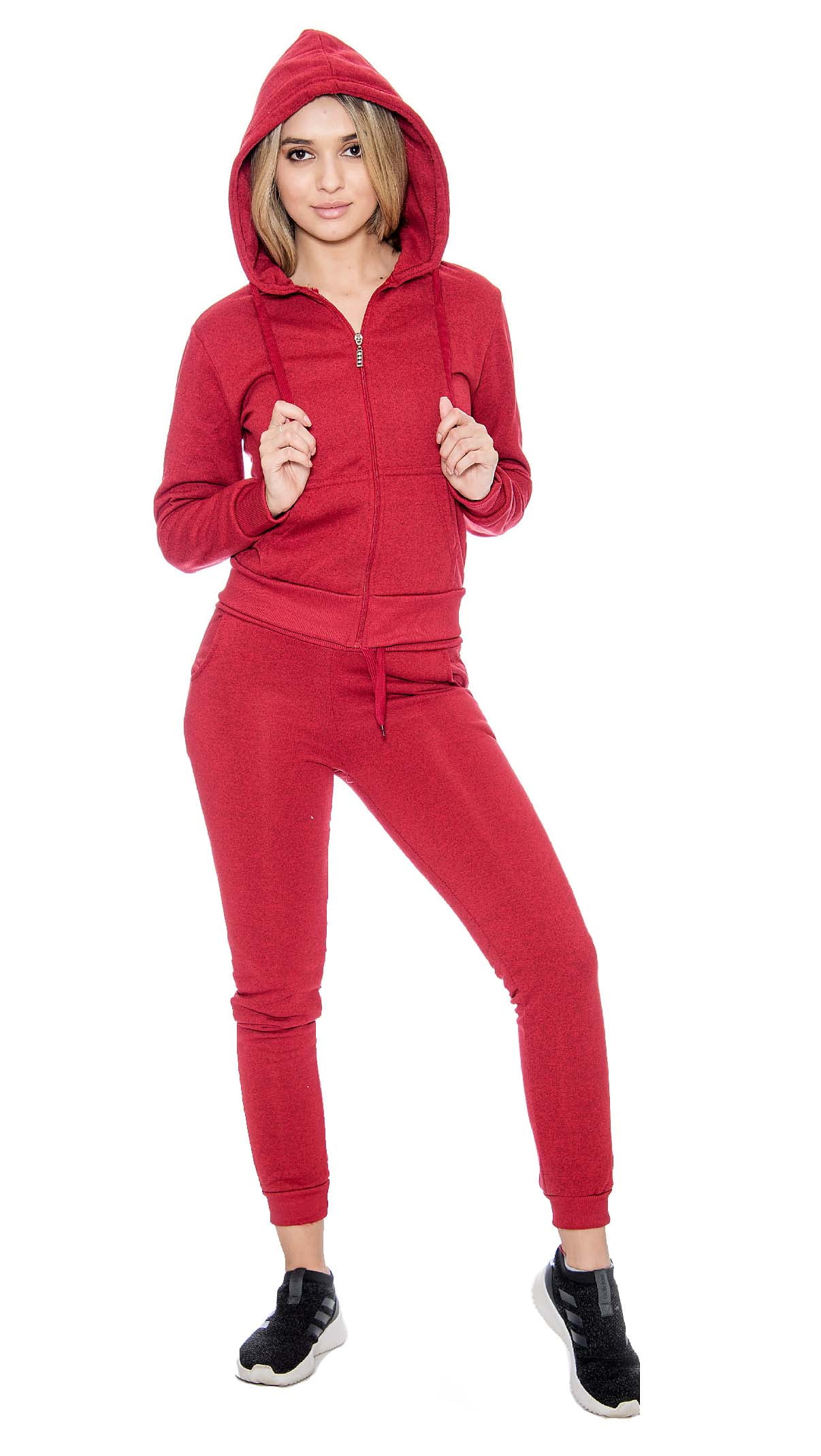 9 Crowns Women's Mandy Hoodie Jogger and Pant Tracksuit Set (Large ...