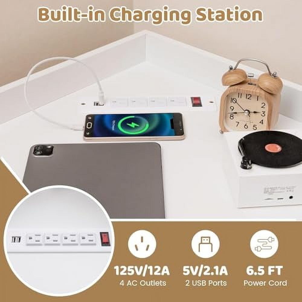 9 Cube Corner Cabinet with Charging Station, Wooden Cubby Kids ...