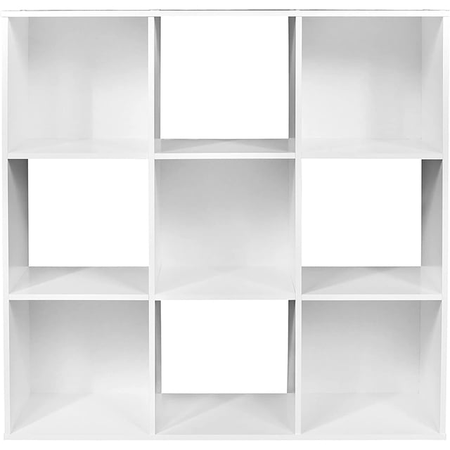 9 Cube Laminated Wood Reversible Stackable Open Bookcase Display Shelf ...