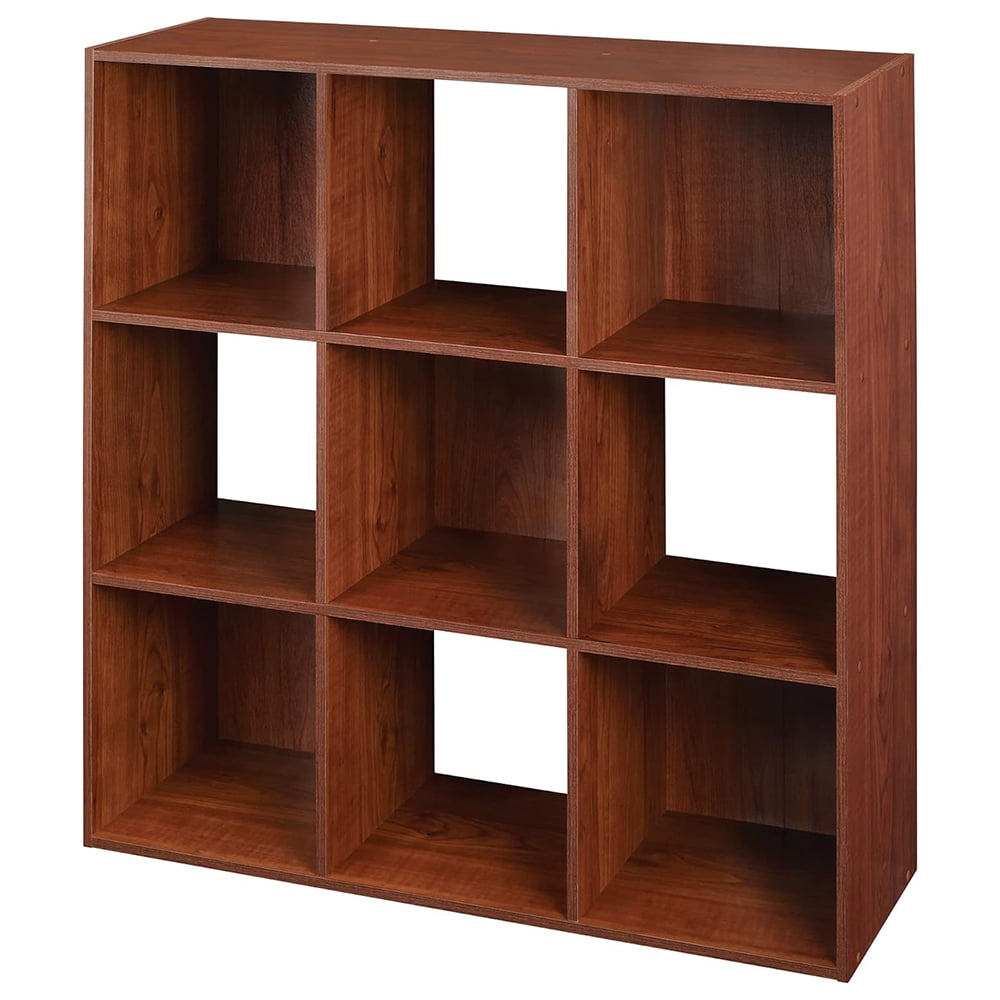 9 Cube Laminated Wood Stackable Open Bookcase, Display Shelf Organizer ...