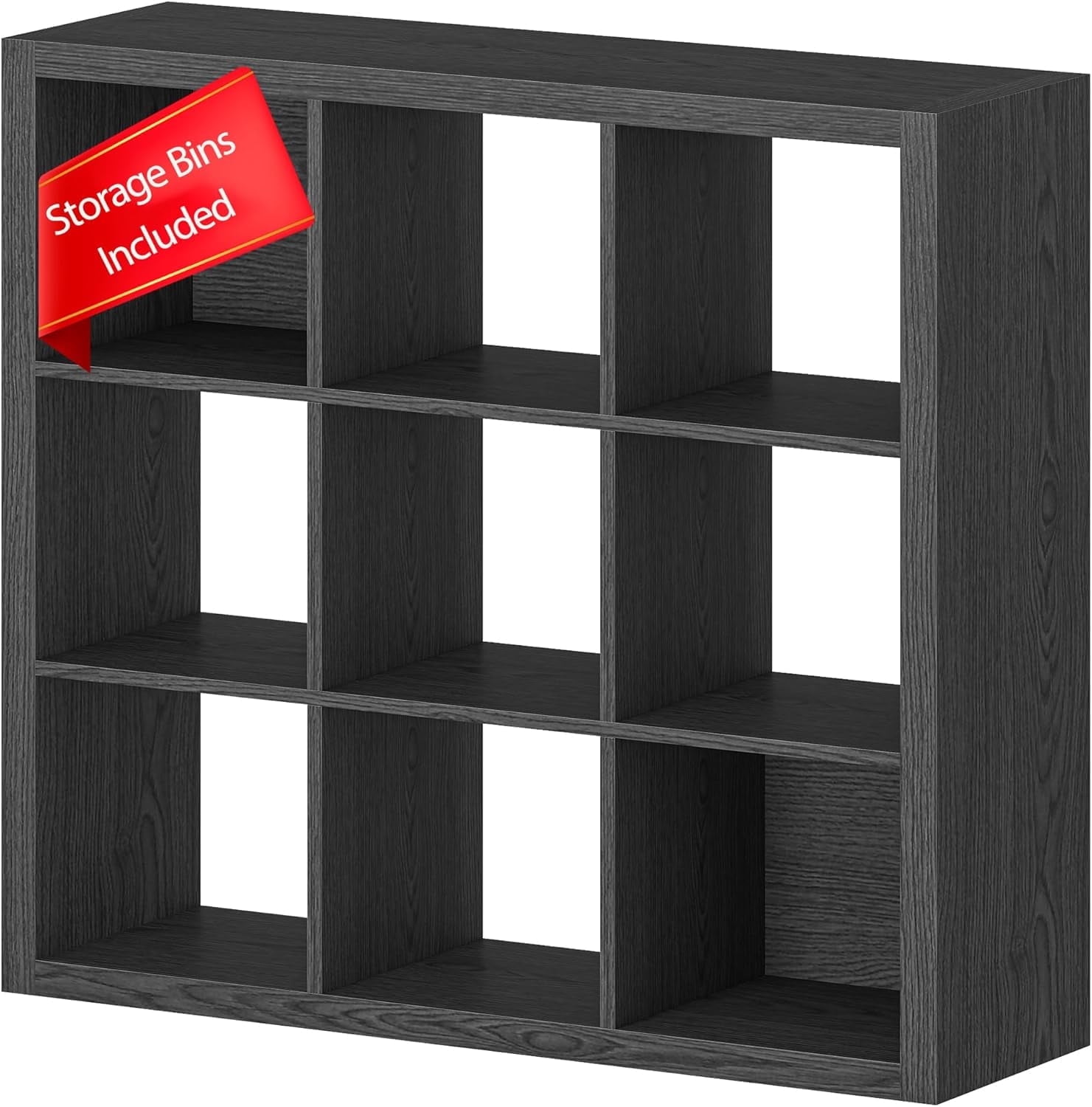 9 Cube Shelf, Closet Storage Organizers, Modern Open Bookcase with Bins ...