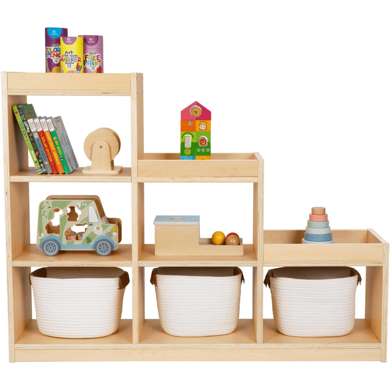 9 Cube Shelves Cabinet L Shaped Freestanding Ladder Corner Bookshelf 6 ...