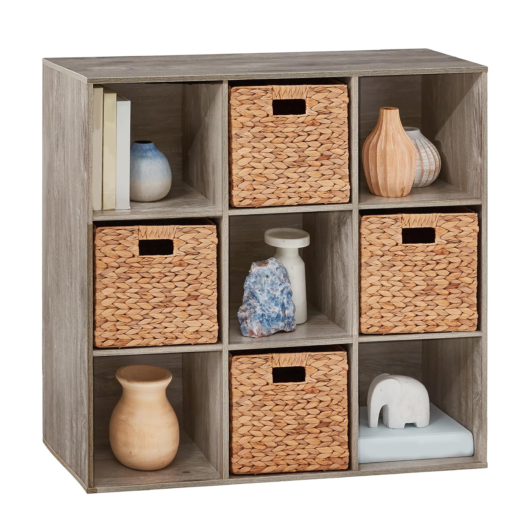 9-Cube Storage Organizer, 11in Shelf Opening, Bookcase, Display Shelf ...