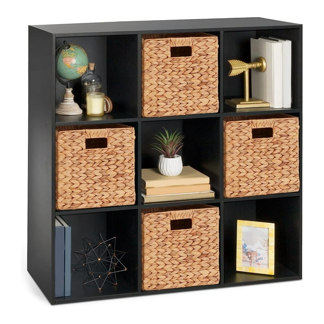 9-Cube Storage Organizer, 11in Shelf Opening, Multifunctional Bookcase with Large Storage Space ...