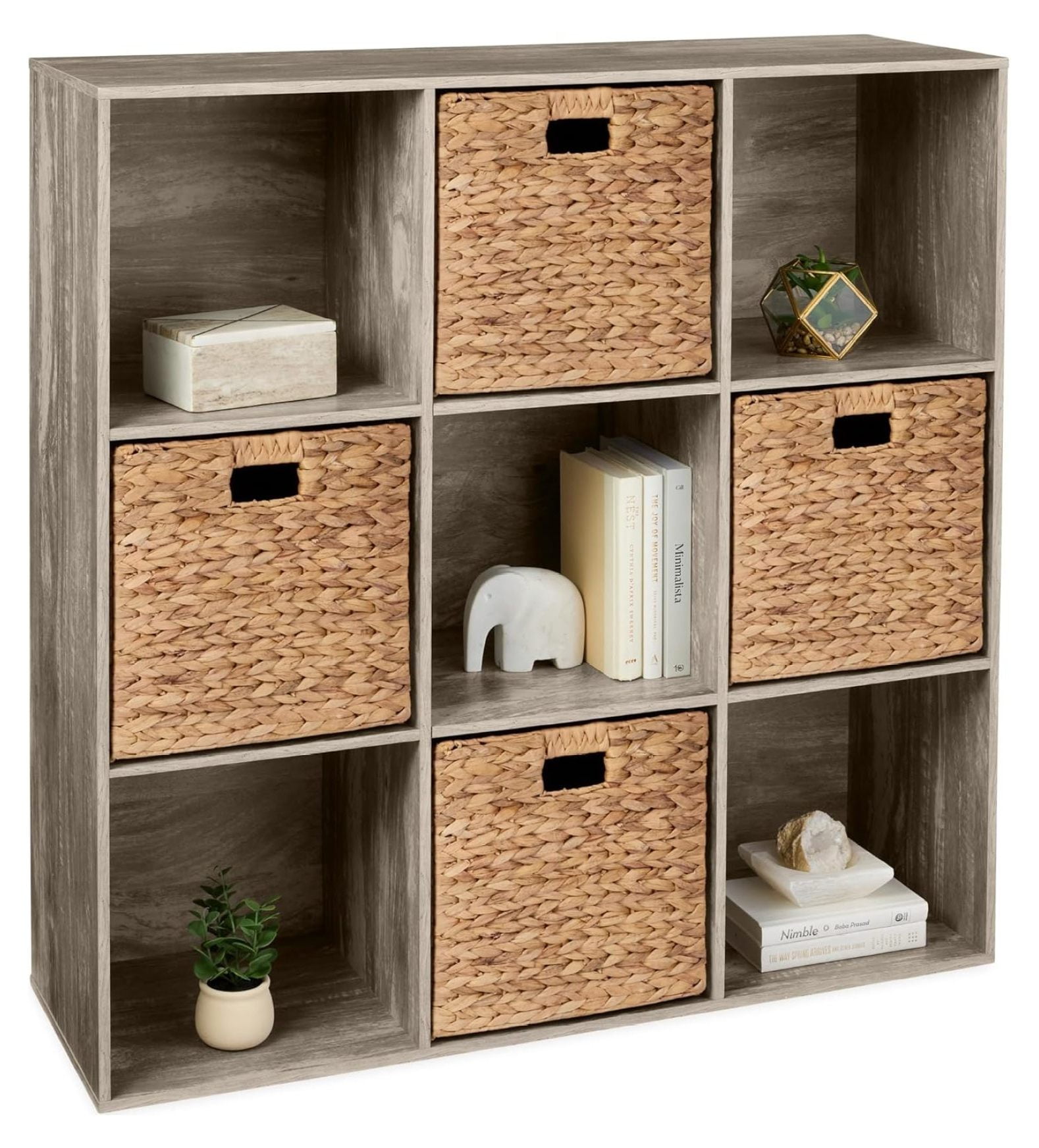 9-Cube Storage Organizer, 13.5in Shelf Opening, Bookcase, Display Shelf ...