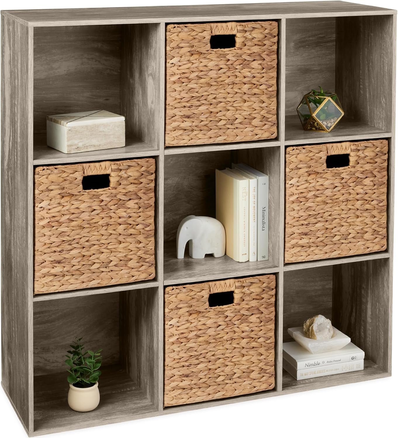 9-Cube Storage Organizer, 13.5in Shelf Opening, Bookcase, Display Shelf ...