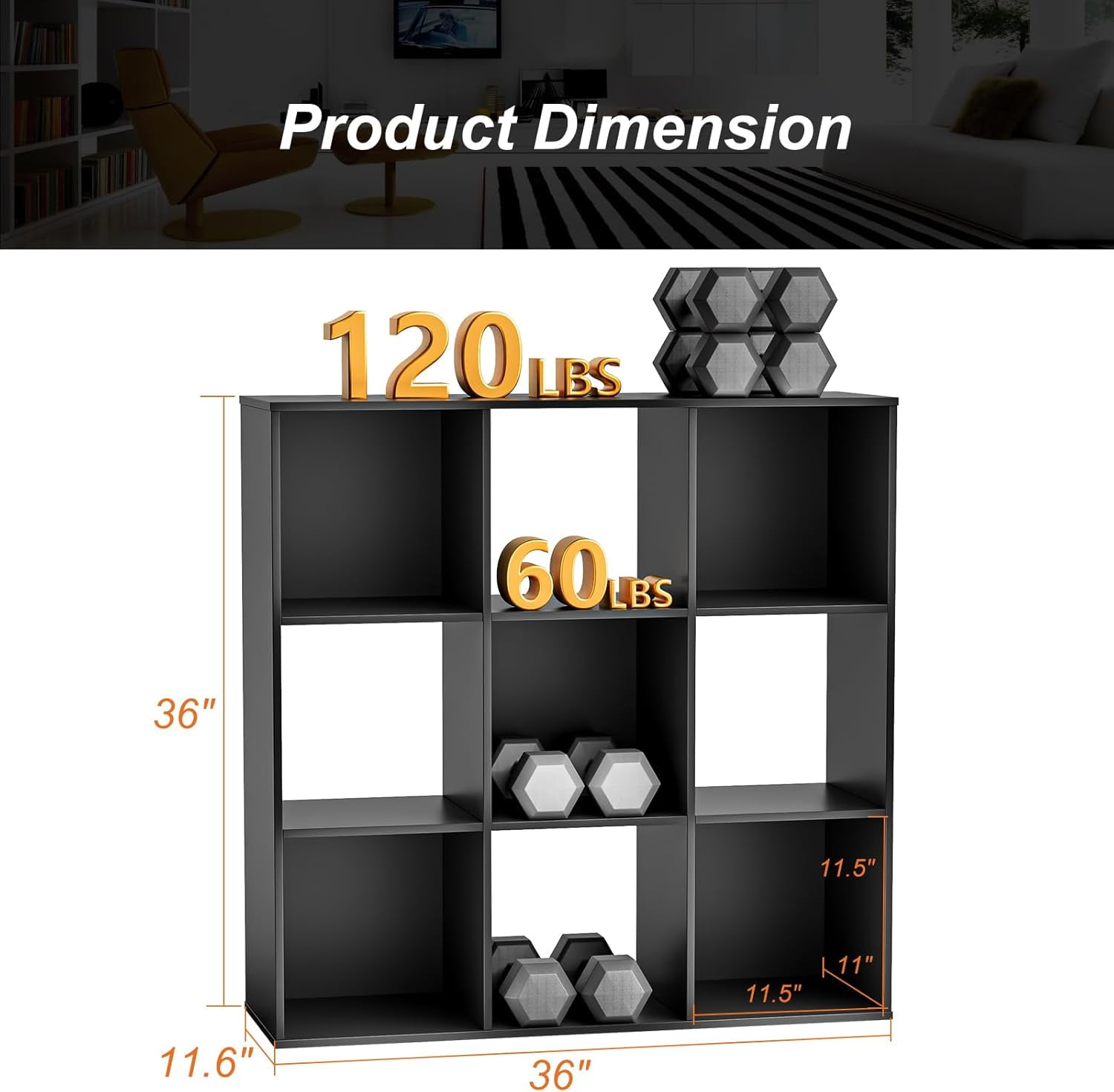 9 Cube Storage Organizer - Open Cube Bookshelf with Removable Back ...