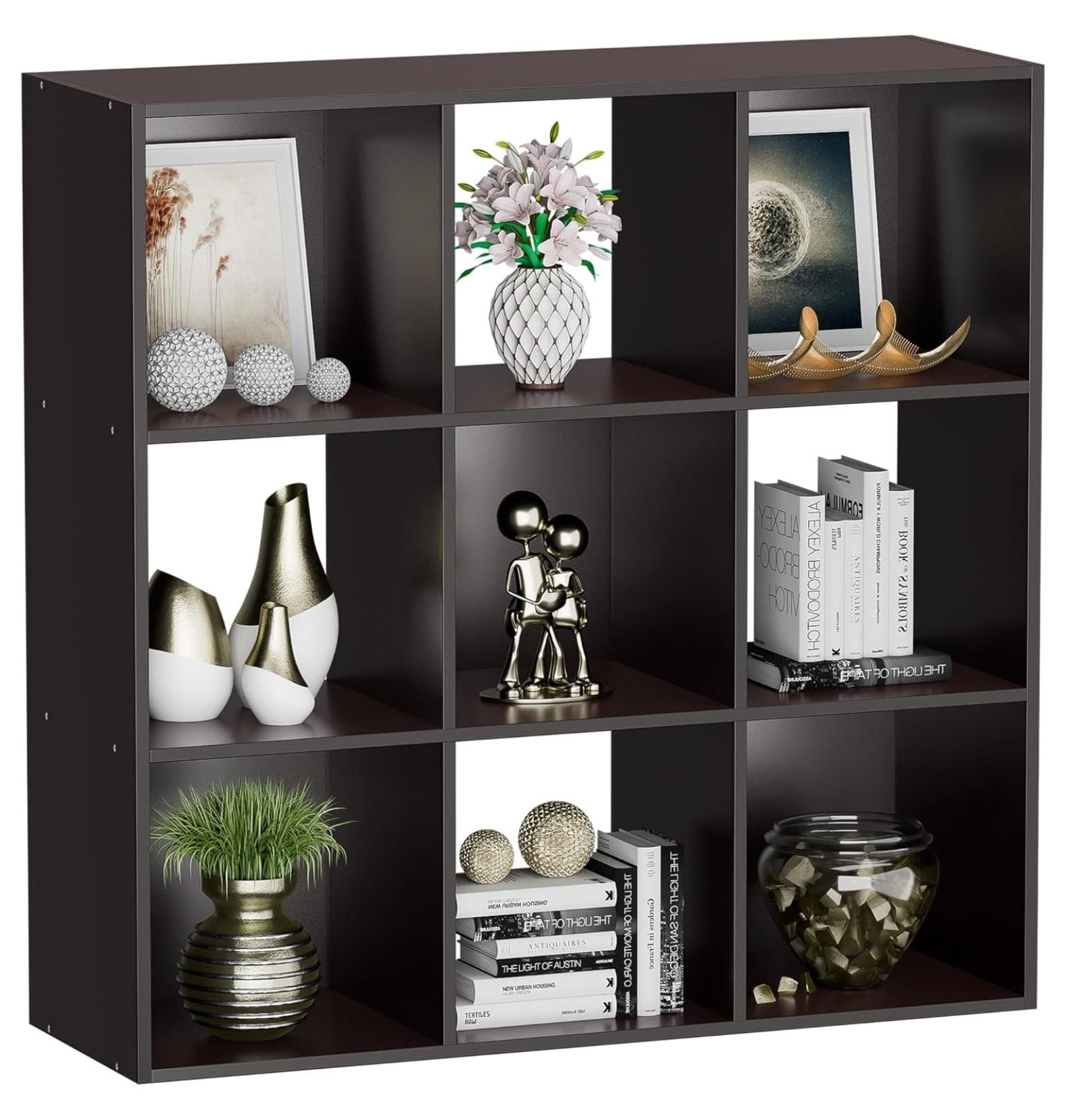 9 Cube Storage Organizer Shelf with 5 Removable Back Panels ...
