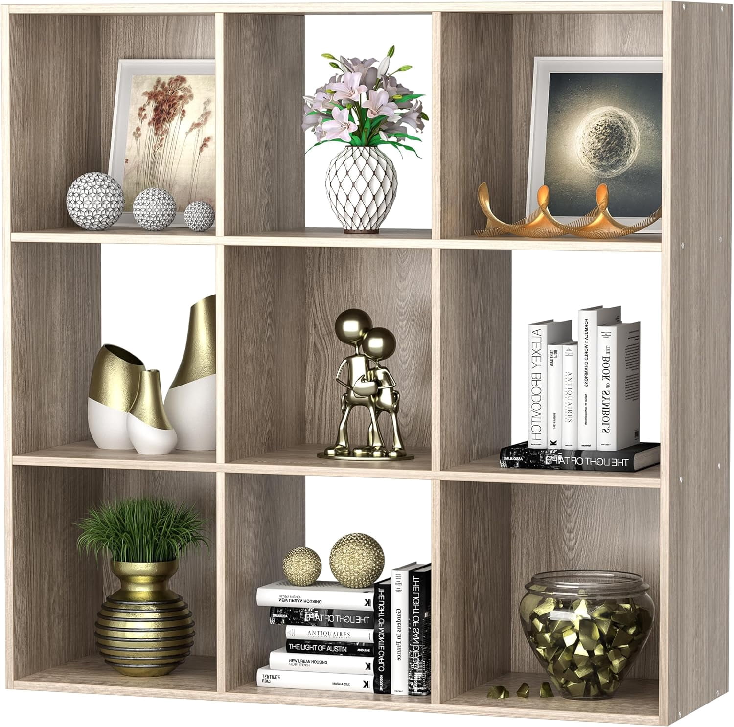 9 Cube Storage Organizer Shelf with 5 Removable Back Panels ...