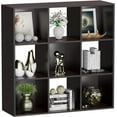 9 Cube Storage Organizer Shelf with 5 Removable Back Panels Wood ...