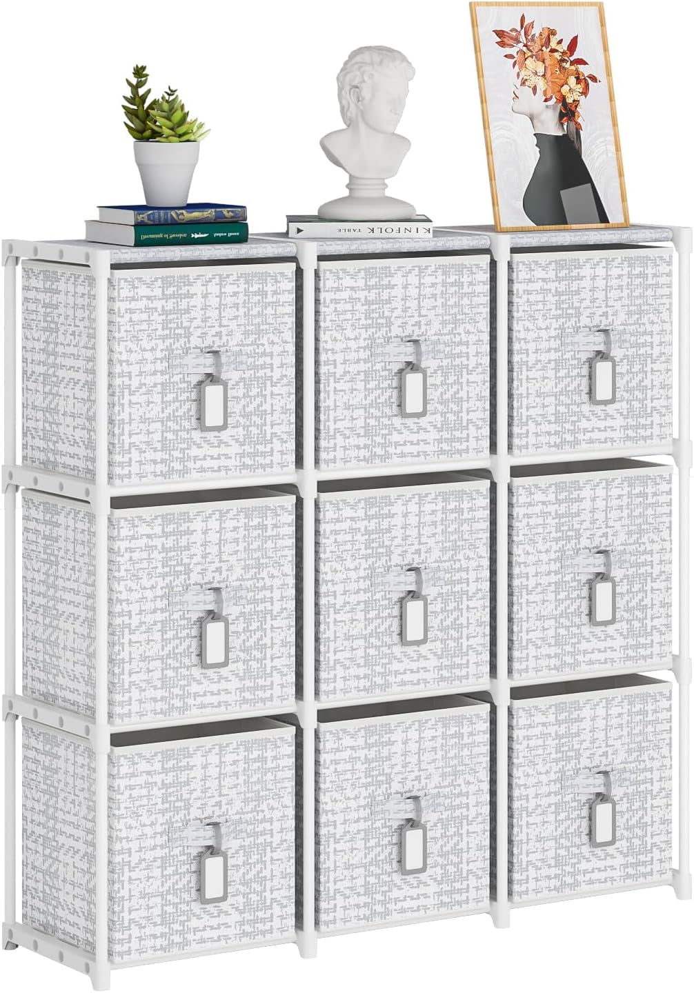 9 Cube Storage Organizer with Printed Drawers, Toy Cubby Storage for ...