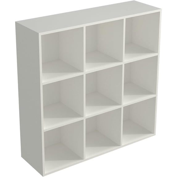 9-Cube Storage Shelf Bookcase - Wooden 3-Tier Free Standing Open ...