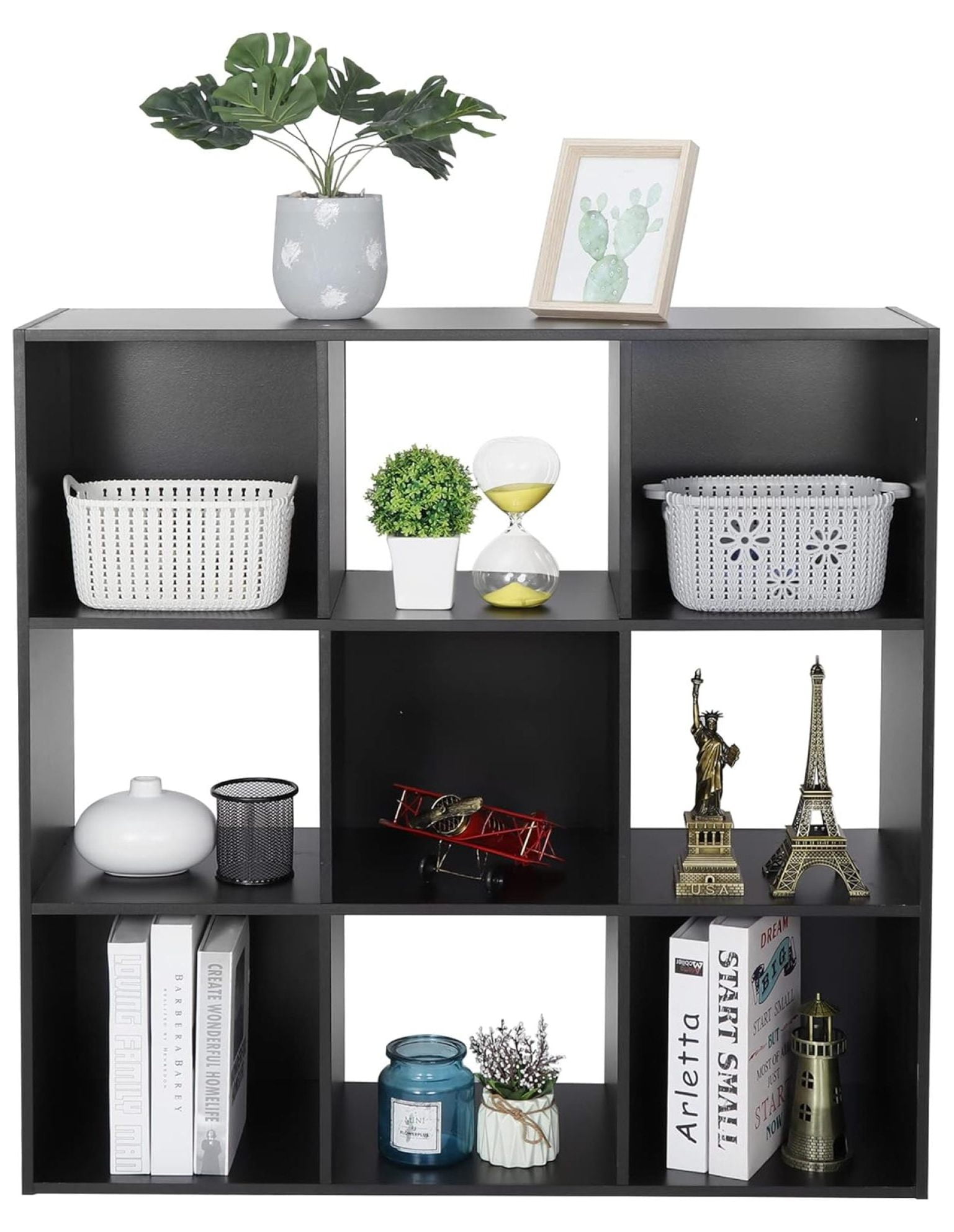 9 Cube Storage Shelf Organizer, Wooden Bookshelf System Display Cube ...