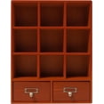 9 Cube Storage Shelf Organizer with 2 Drawers, Wooden Display Cube ...