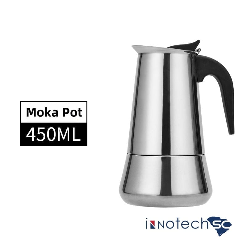 9 Cup Stovetop Espresso Maker Stainless Steel Moka Pot Espresso Maker ...