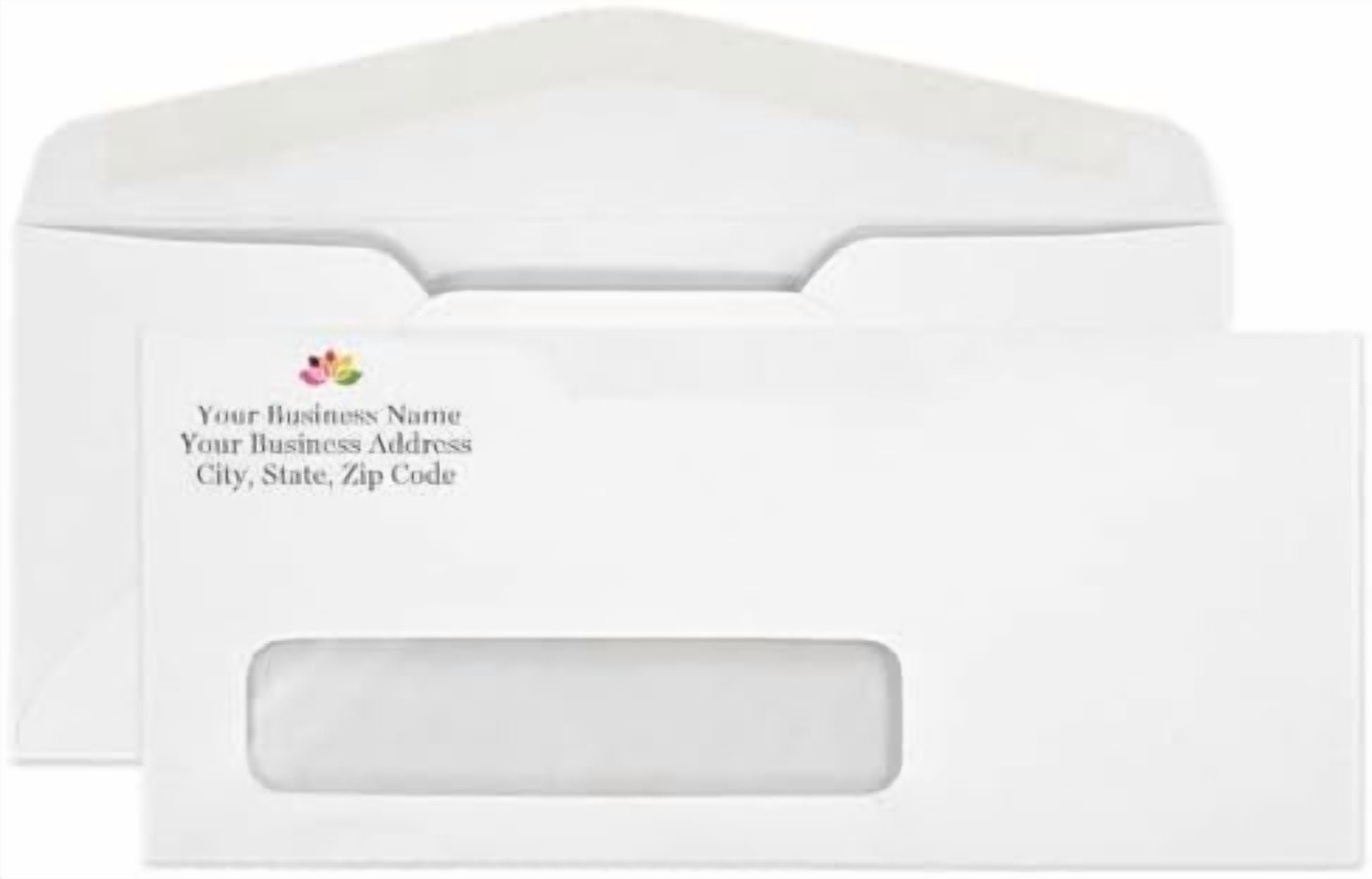 #9 Custom Printed Single Left Window Envelopes – 100 Qty| Personalized ...