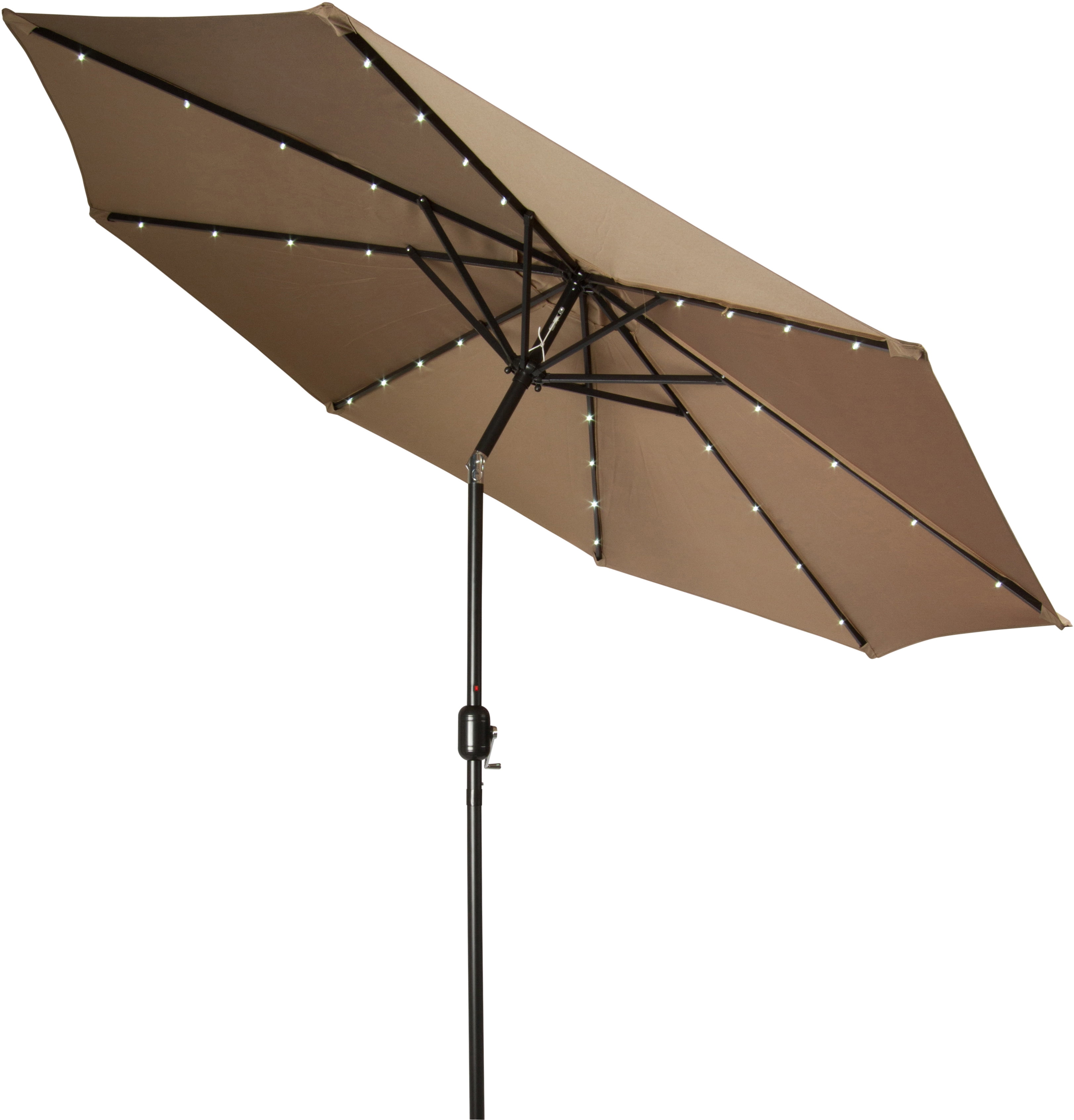 9' Deluxe Solar Powered LED Lighted Patio Umbrella, Tan - Walmart.com