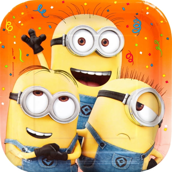 Despicable Me Minions 9" Birthday Party Paper Plates, Dinner-sized ...