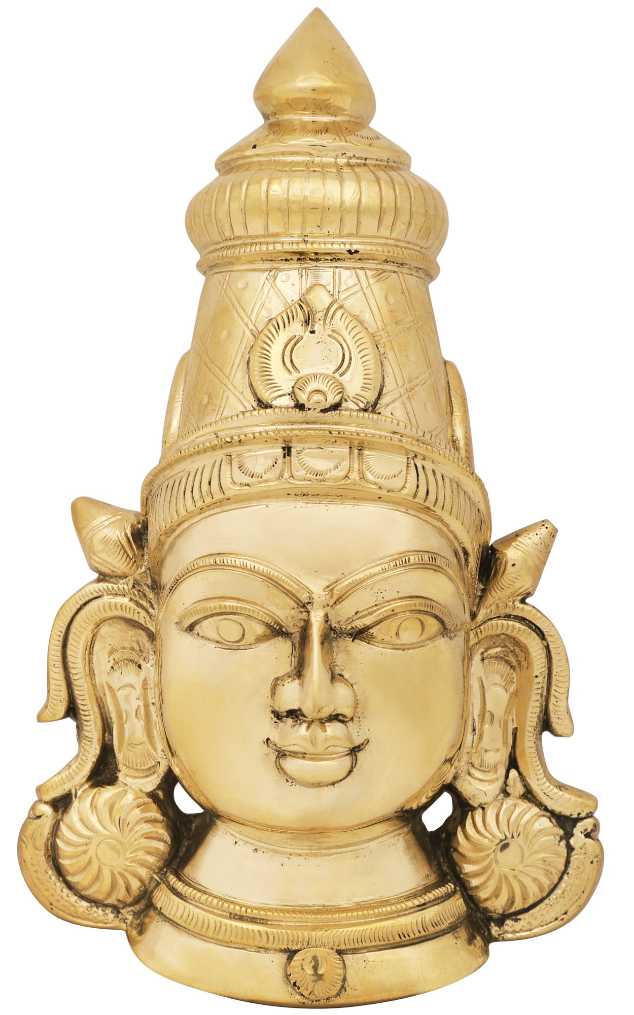 9" Devi Mask In Brass | Handmade | Made In India - BRASS - Walmart.com