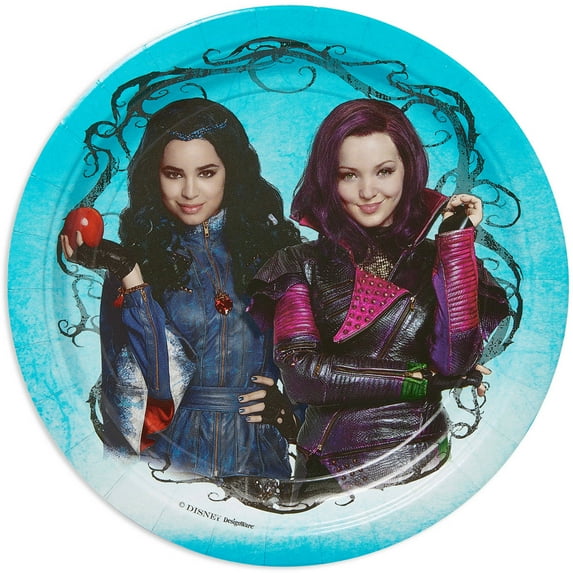 9" Disney Descendants Round Paper Party Plate, 8ct - Walmart.com