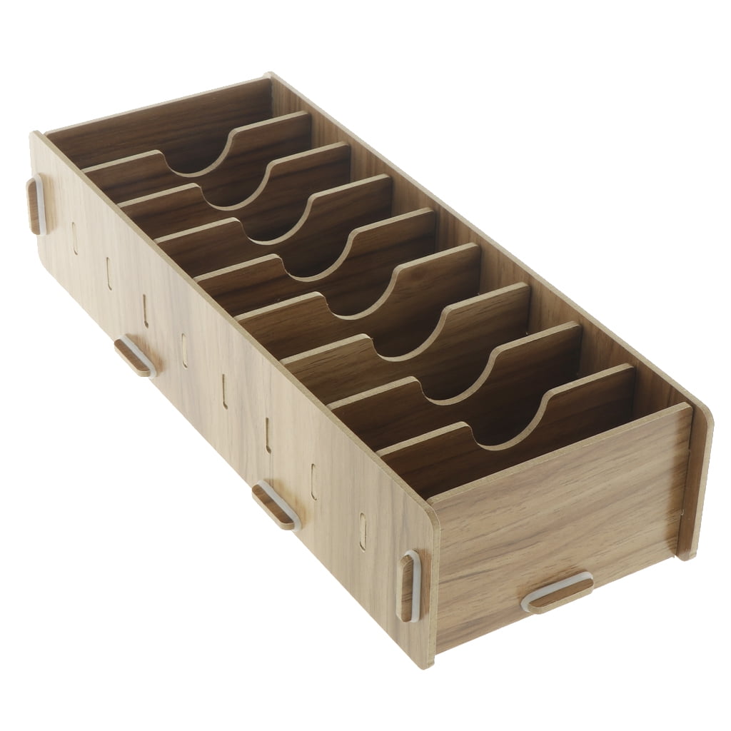 9 Dividers Card Storage Universal Storage Box and home Cherry Wood ...