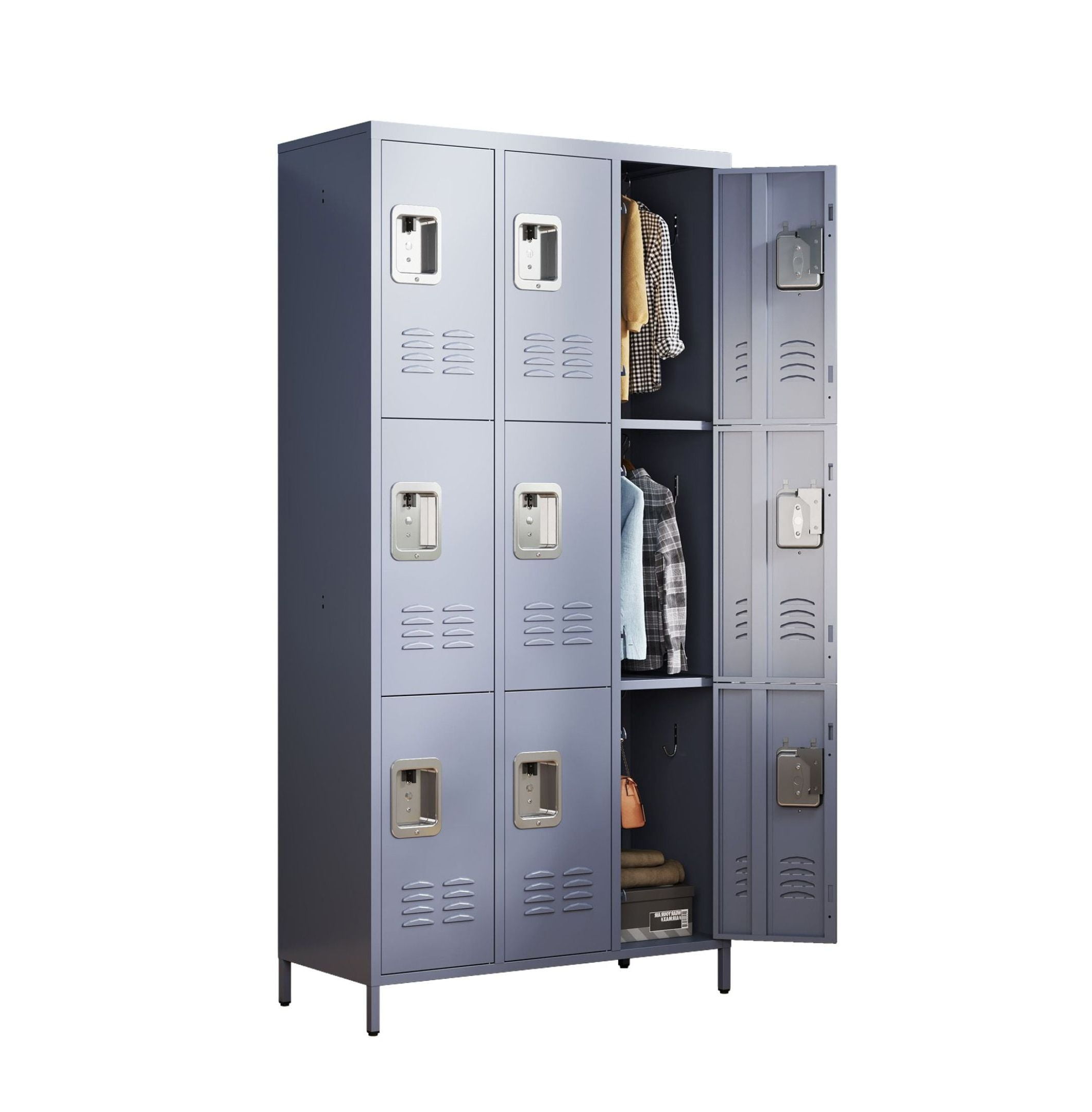 9 Door 72"H Metal Lockers With Lock for Employees,School,Office,Gym ...