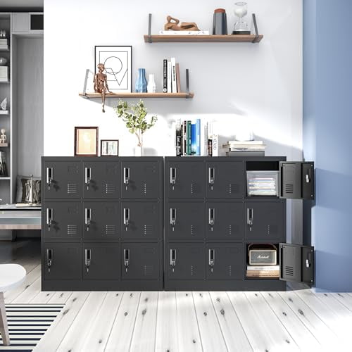 9 Door Metal Locker, Storage Lockers for Employees, Steel Storage ...