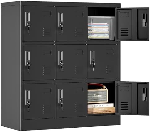 9 Door Metal Locker, Storage Lockers for Employees, Steel Storage ...