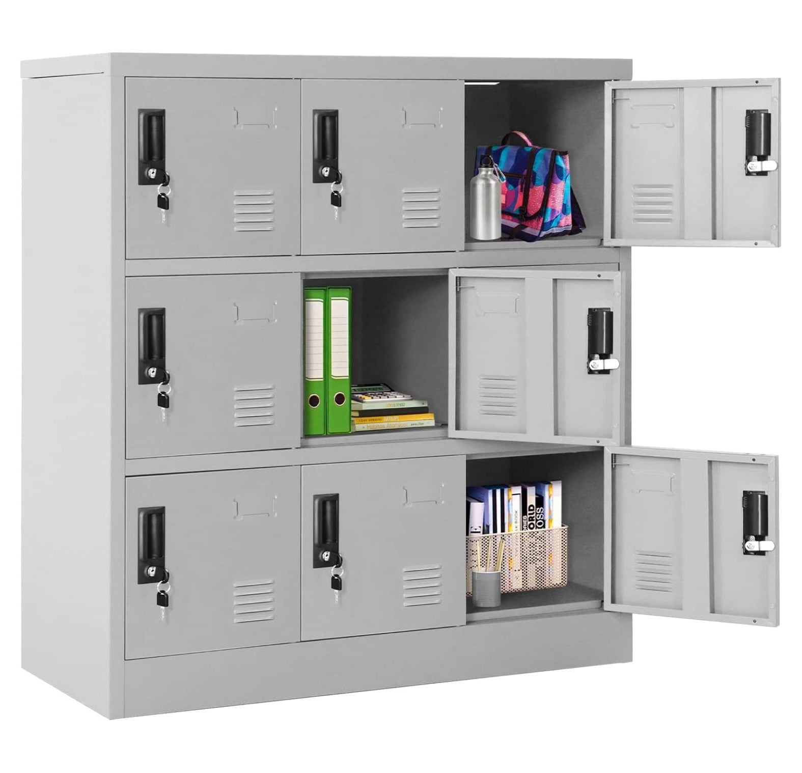 9 Door Storage Locker for Employee, Metal Locker for Office, Gym, Shool ...