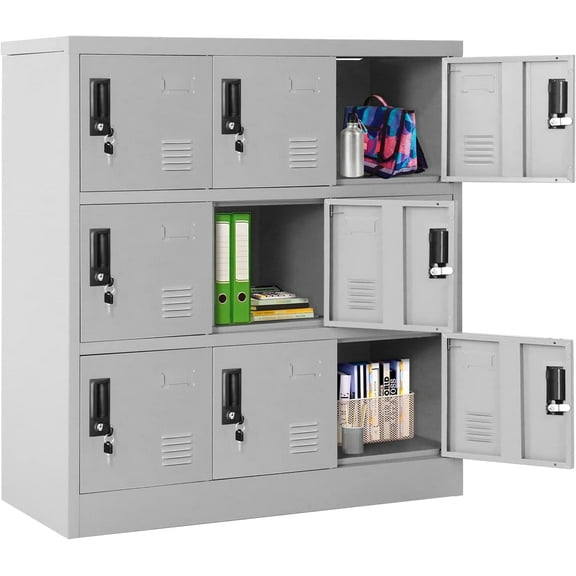 72'' Tall 6-Door Metal Employee Locker Cabinet - Cold Rolled Steel (0 ...