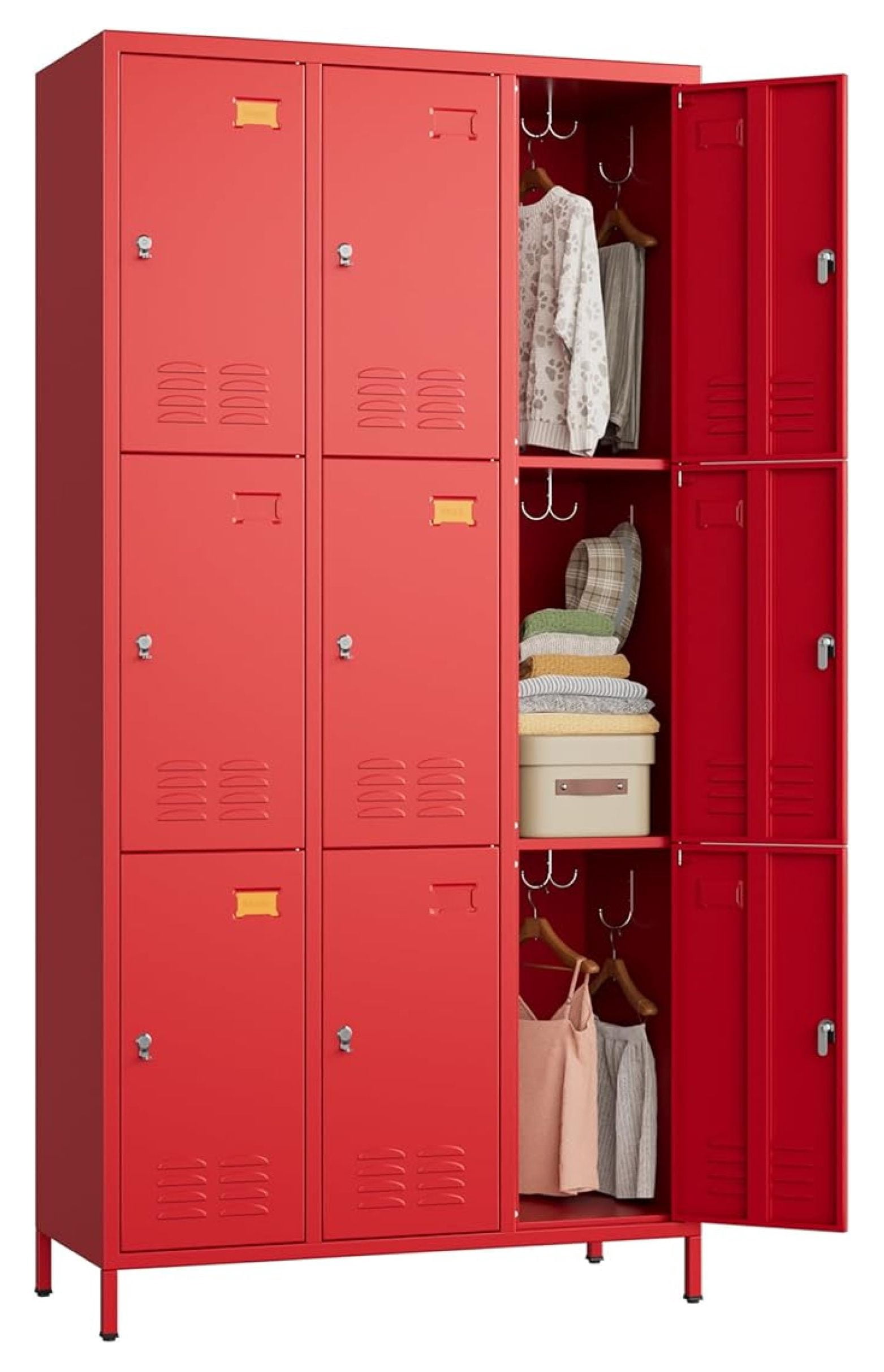 9 Doors Metal Storage Locker for Employees, Steel Locker with 18 for ...