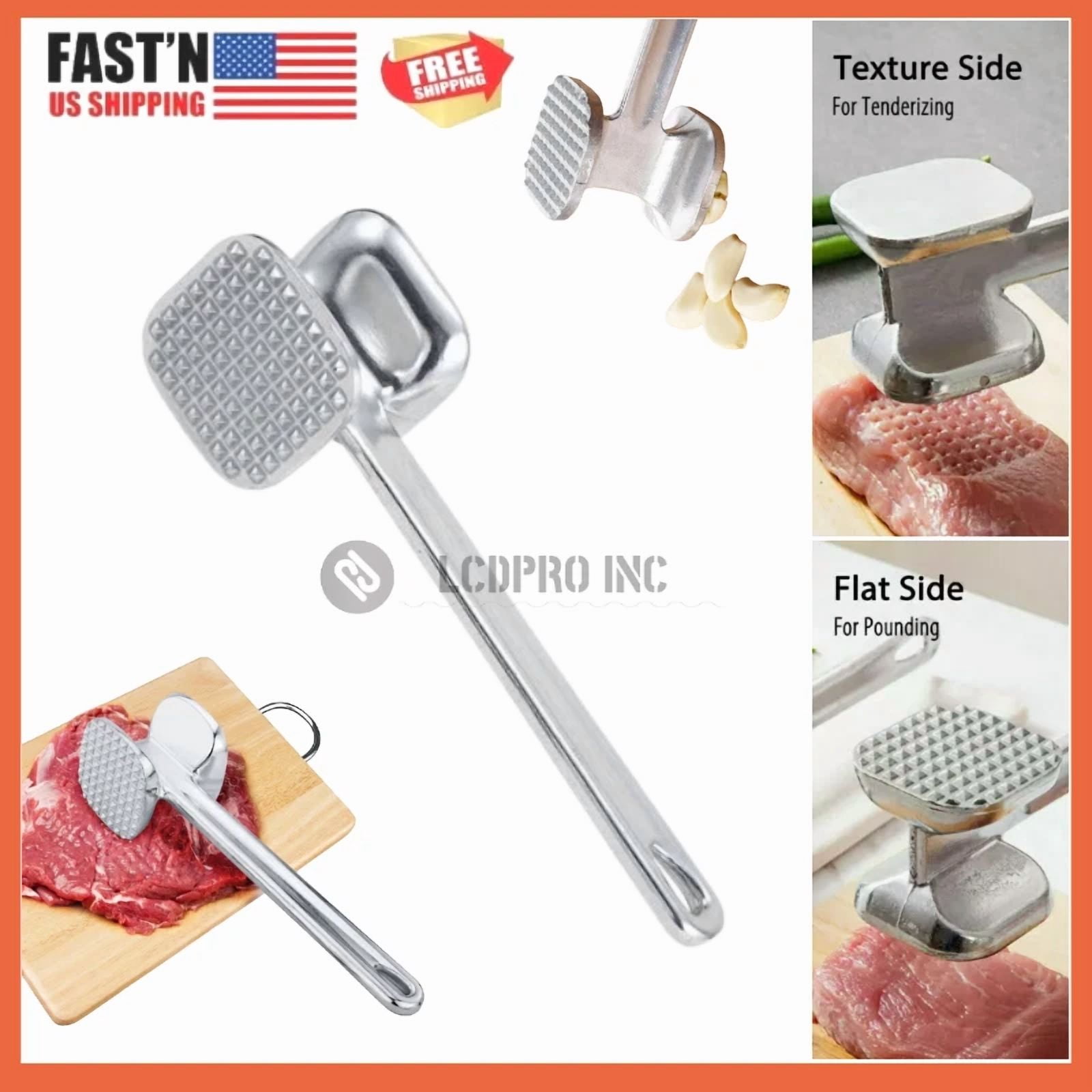 9 Double Side Meat Tenderizer Steak Mallet Food Hammer Beef Pork ...