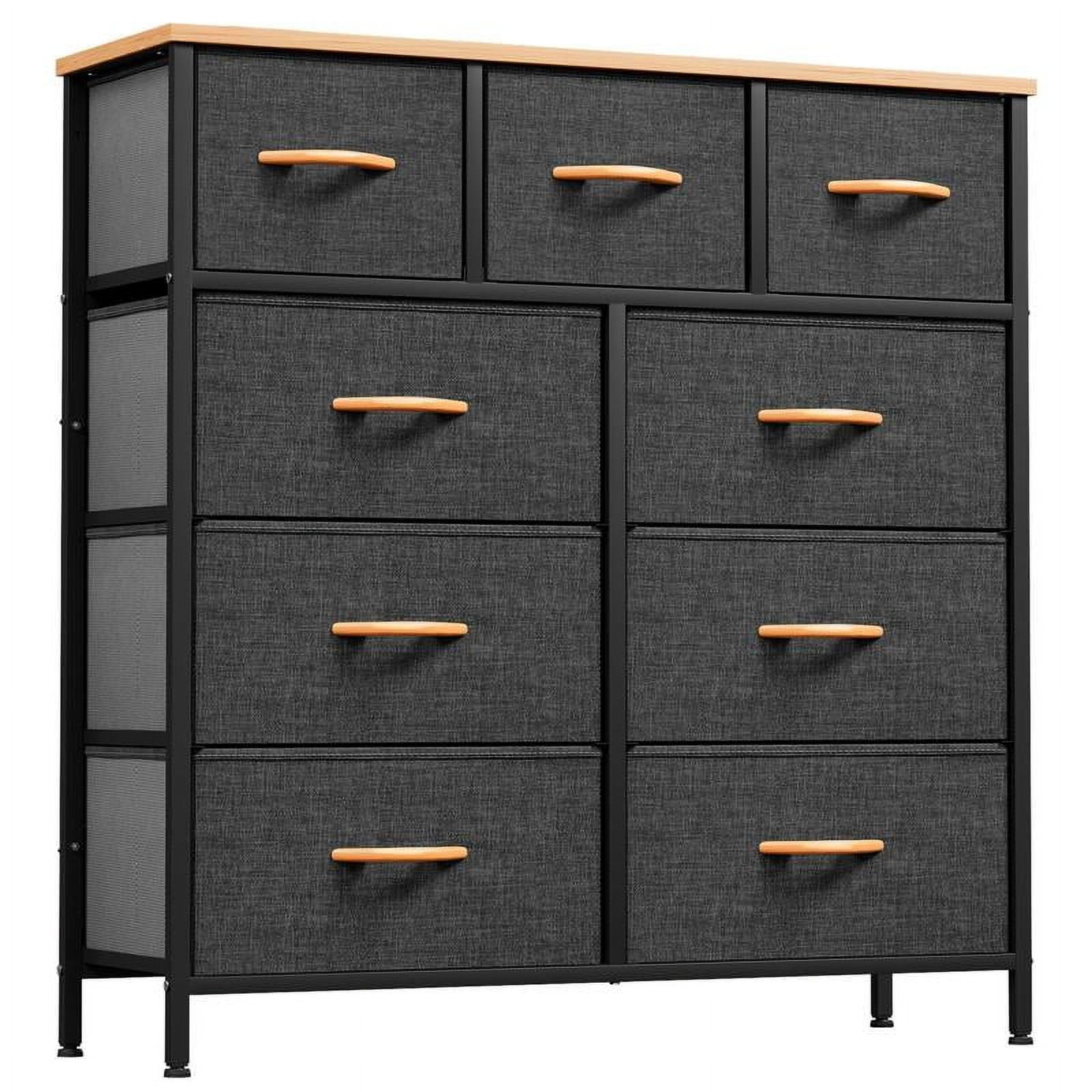 9 Drawer Dresser for Bedroom, Fabric Tall Dressers & Chests of Drawers ...