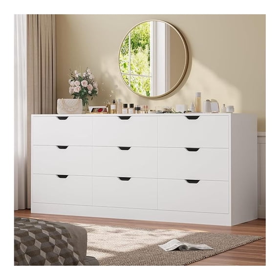 9 Drawer Dresser for Bedroom, Large Black Chest of Drawers for Bedroom ...