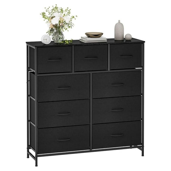 9-Drawer Dressers with Sturdy Metal Frame - Tall Chest Organizer Unit ...