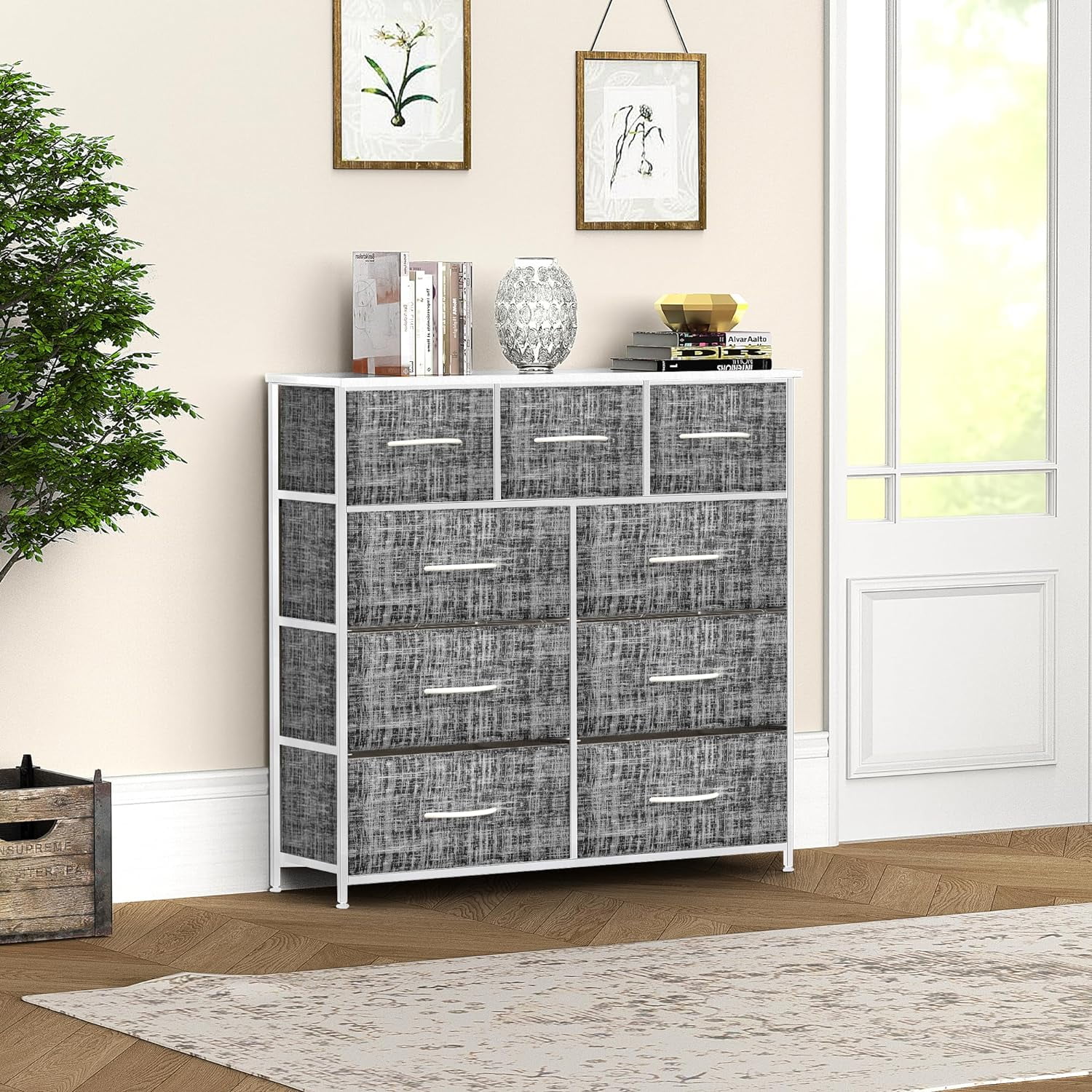 9-Drawer Fabric Dresser Storage for Bedroom Closet Hallway Nursery ...