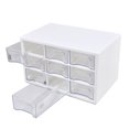 9-Drawer Plastic Desktop Storage Box with Dust Cover for Jewelry and ...