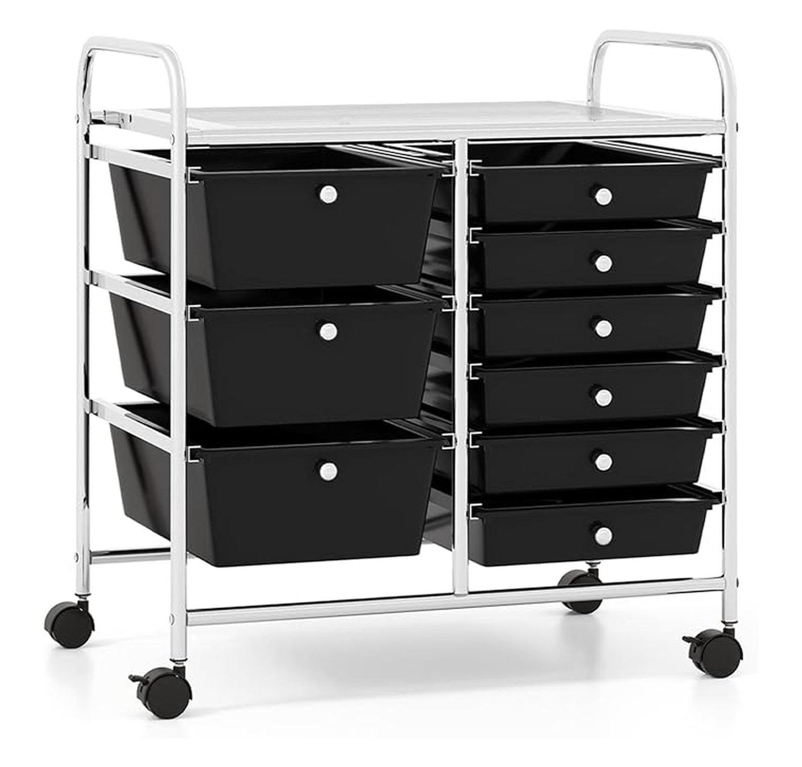 9 Drawer Rolling Storage Cart, Art Drawer Organizer for Supplies Tool ...