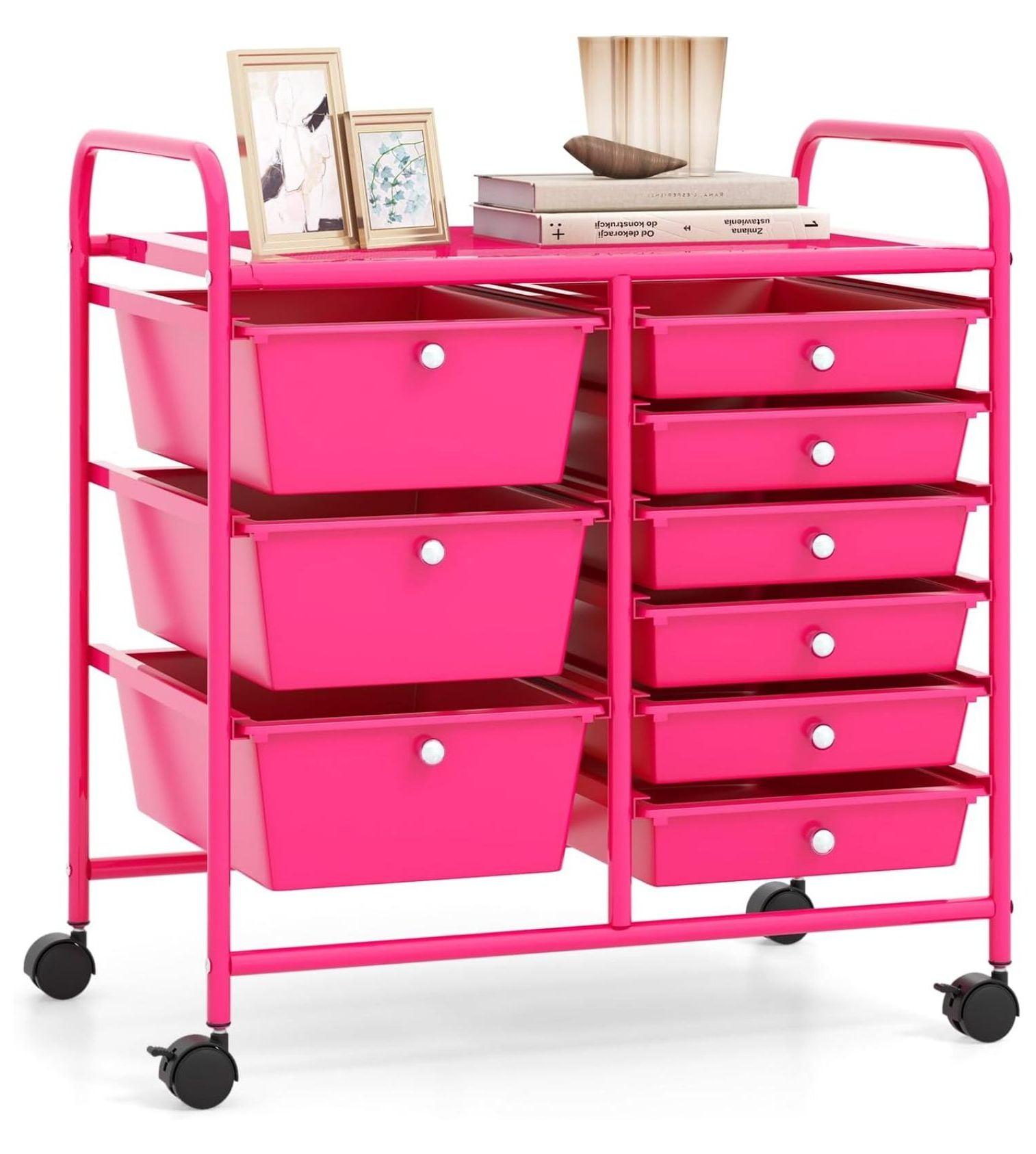 9 Drawer Rolling Storage Cart - Mobile Drawer Carts for Art Supply ...
