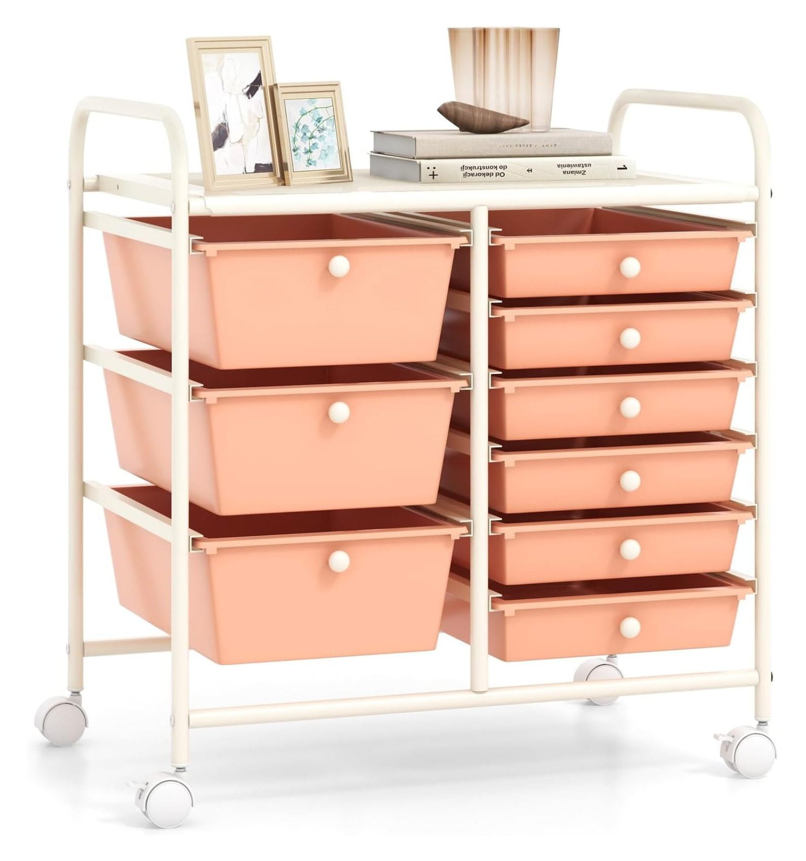 9 Drawer Rolling Storage Cart - Mobile Drawer Carts for Art Supply ...