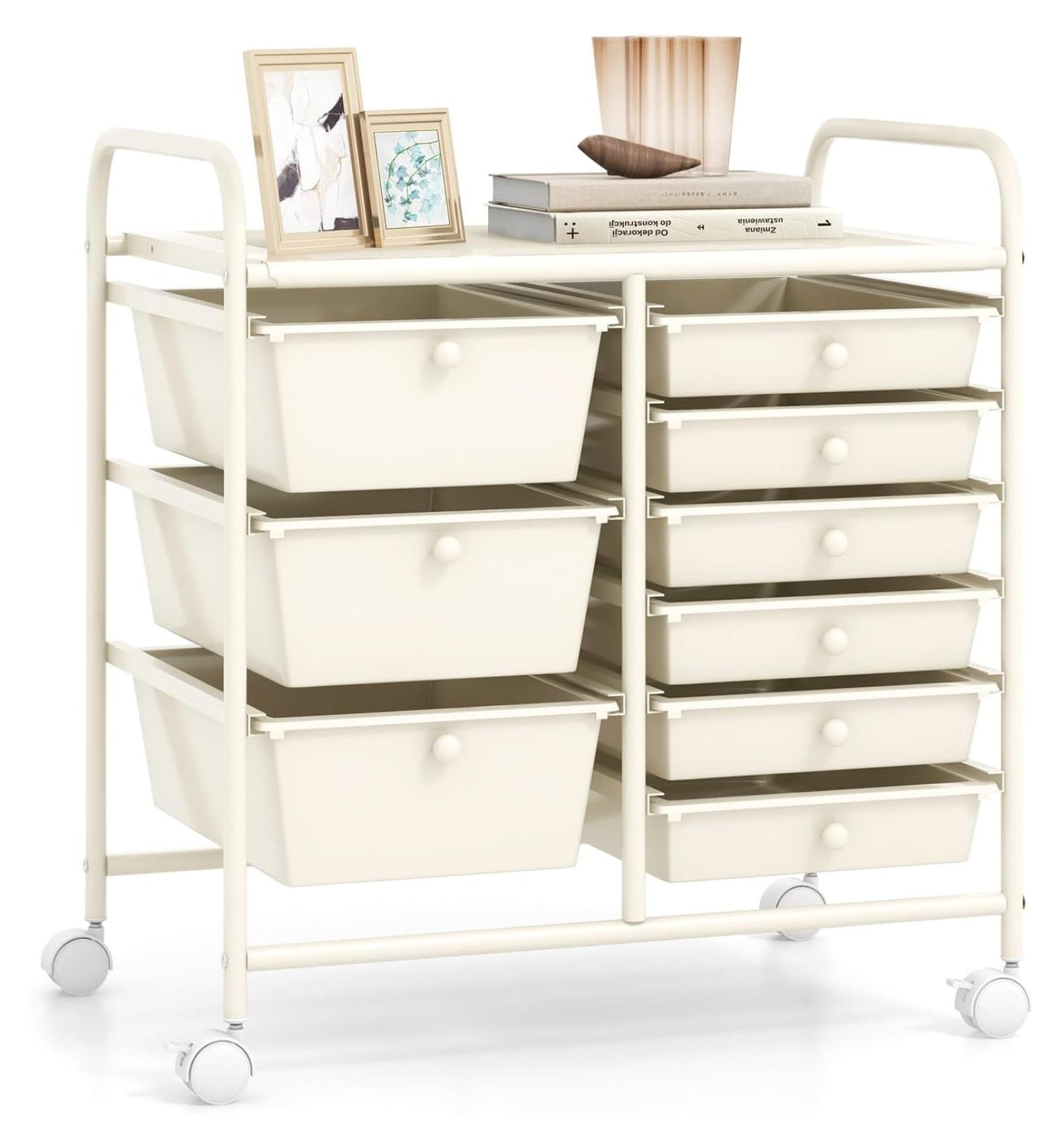 9 Drawer Rolling Storage Cart - Mobile Drawer Carts for Art Supply ...