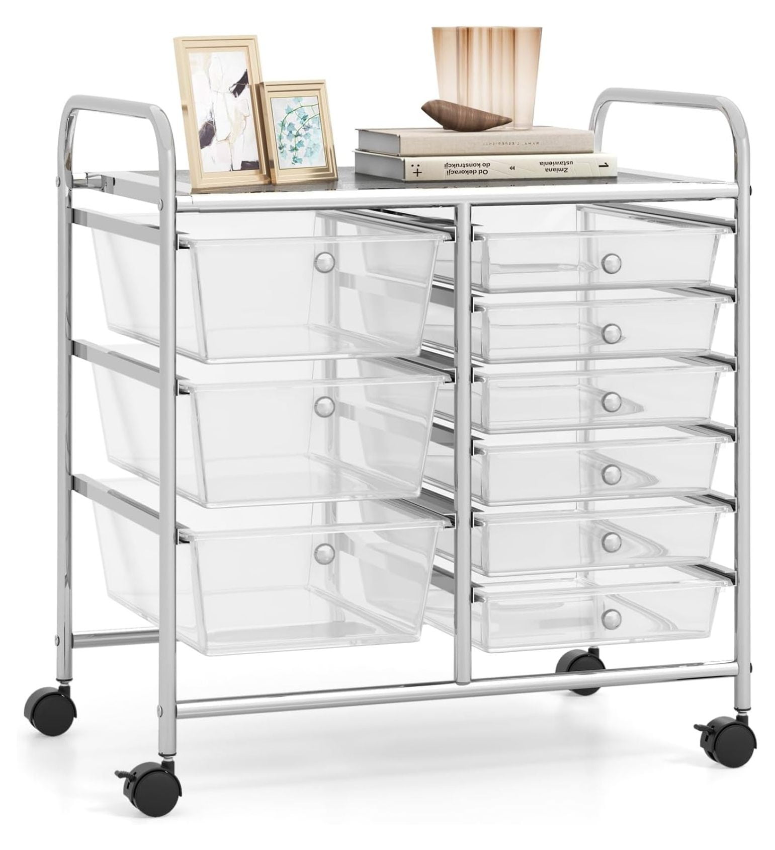 9 Drawer Rolling Storage Cart - Mobile Drawer Carts for Craft Art ...
