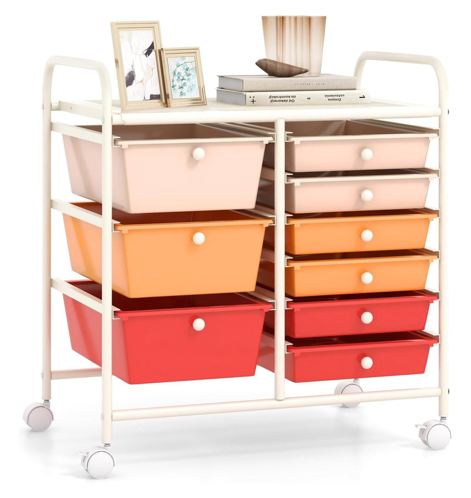 9 Drawer Rolling Storage Cart - Mobile Drawer Carts for Craft Art ...